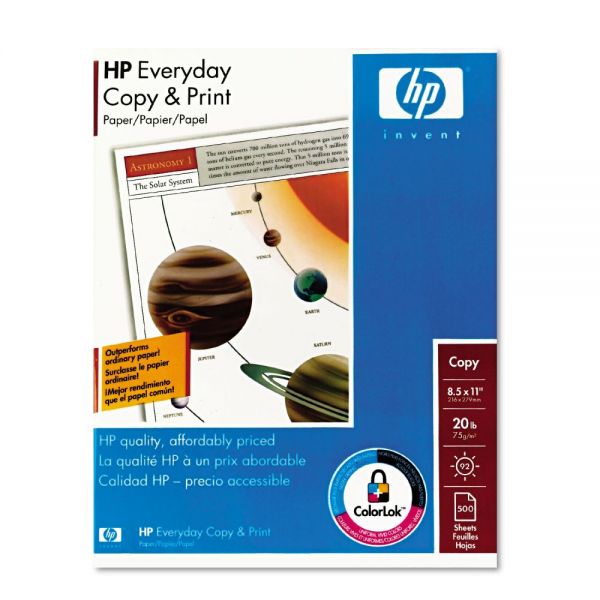 HP Everyday Copy & Print Paper, White, 92 Bright, 20lb, Letter, 500 ...