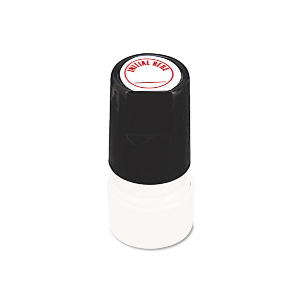 Universal Round Message Stamp, INITIAL HERE, Pre-Inked/Re-Inkable, Red ...