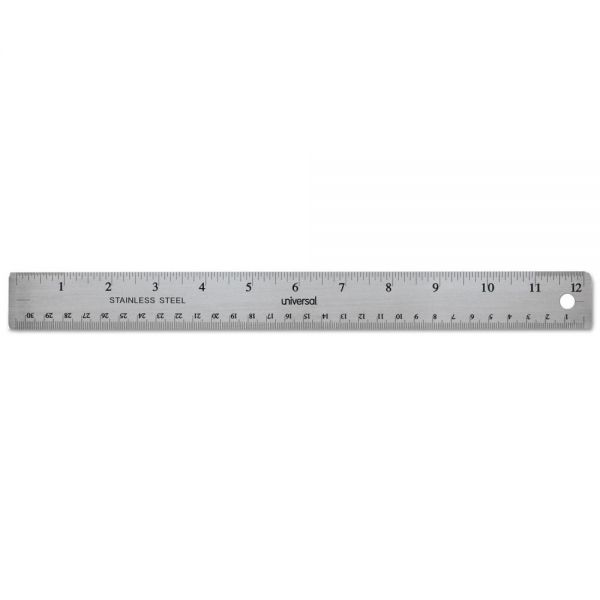 Universal Stainless Steel Ruler w/Cork Back and Hanging Hole, 12 ...