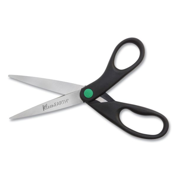 Westcott KleenEarth Scissors, 8" Long, 3.25" Cut Length, Straight Black ...