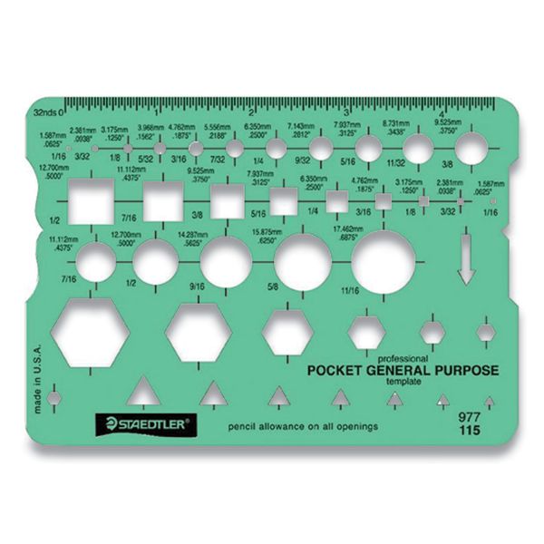 Staedtler Templates, 40 Geometric Shapes, 3.63 x 5.13, Green ...