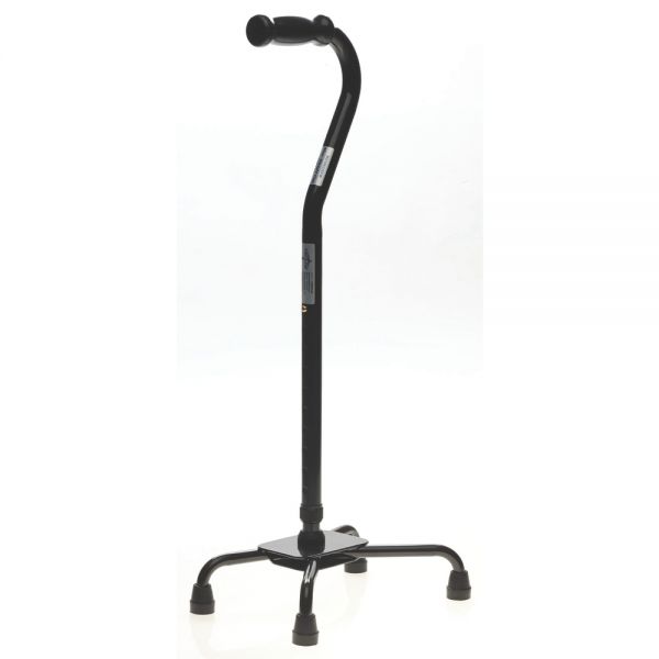 Medline Guardian Bariatric Quad Cane, Large Base, Black | OfficeSupply.com