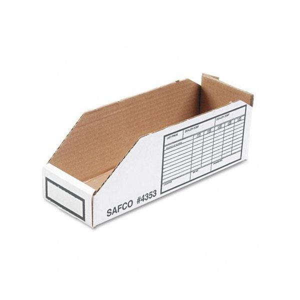 Safco Corrugated Fiberboard Bin Boxes, 4 x 12 x 4, White, 48 per Carton ...
