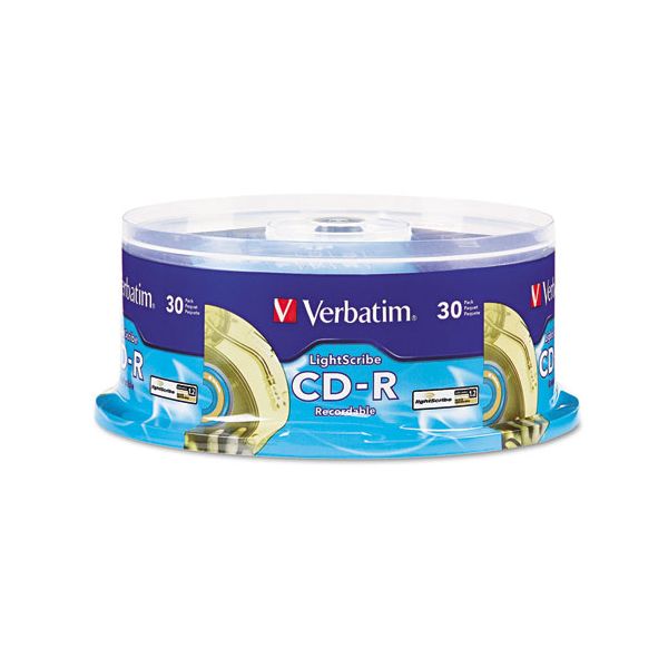Verbatim CD-R, 80MIN, 700MB, 52X, LightScribe, Gold Surface, 30pk ...