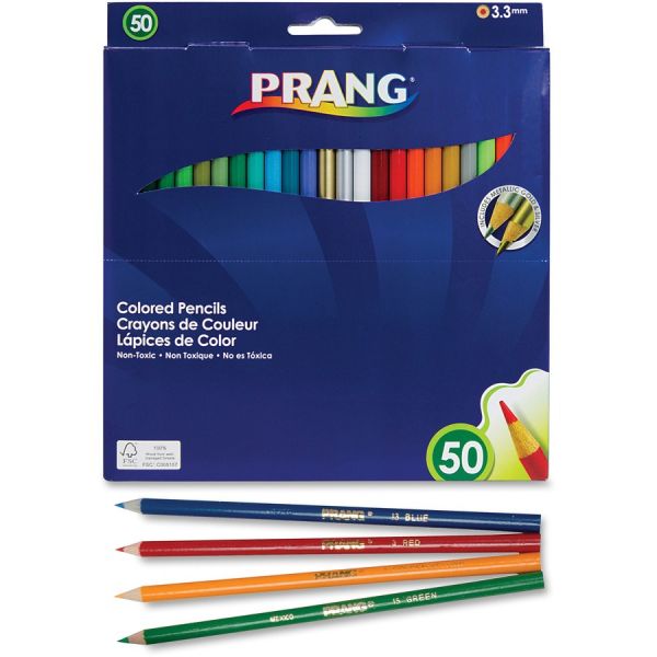Prang Colored Pencil Sets, 3.3 mm, 2B, Assorted Lead and Barrel Colors ...