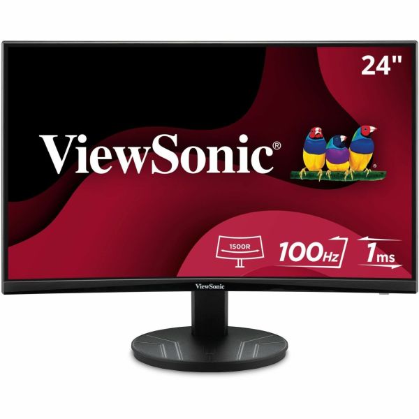 ViewSonic VA2416C 24 Inch Full HD 1080p Frameless Curved Monitor with ...