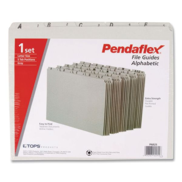 Pendaflex Pressboard Alphabetic File Guides, Letter Size, Gray ...