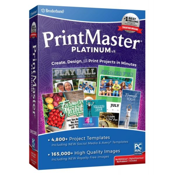 Encore PrintMaster Platinum v8, For PC And Apple Mac, Traditional Disc ...