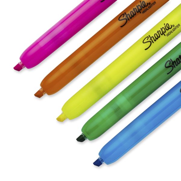 Sharpie Retractable Highlighters, Assorted Colors, Pack Of 5 ...