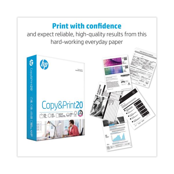 HP Papers CopyandPrint20 Paper, 92 Bright, 20 lb Bond Weight, 8.5 x 11 ...