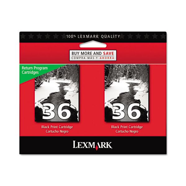 Lexmark 18C2236 (36) Inkjet Cartridge, 2/Pack, 175 Page-Yield, Black ...