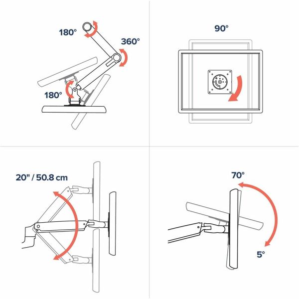 Ergotron Mounting Arm for Flat Panel Display - Polished Aluminum ...