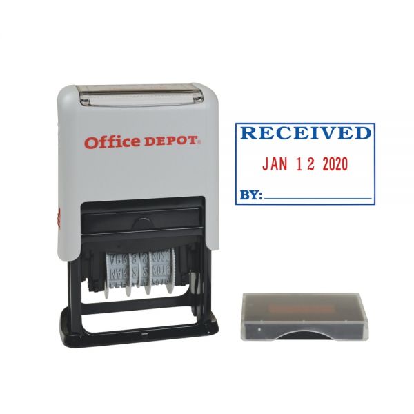 Received Date Stamp Dater, Self-Inking With Extra Pad, 1" x 1-3/4 ...