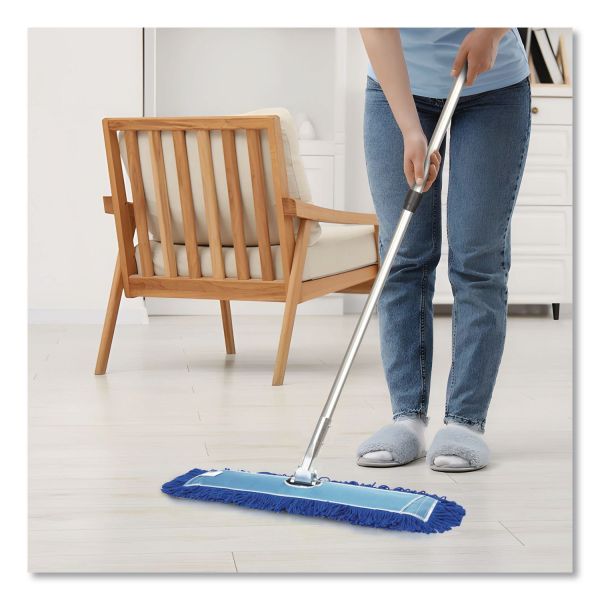 Gritt Commercial Microfiber Looped Dust Mop Pad Head, 36 x 5, Blue ...