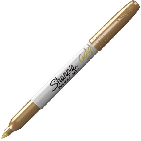 Sharpie Metallic Fine Point Permanent Marker - Fine Marker Point - Gold ...
