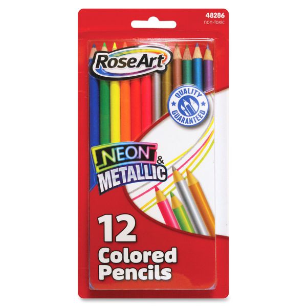 RoseArt Neon Metallic Shrpnd Colored Pencils | OfficeSupply.com