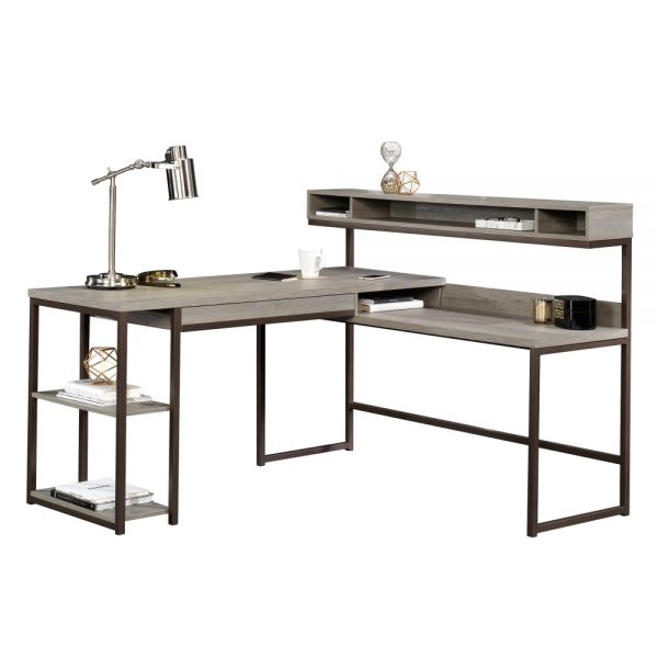 Sauder Manhattan Gate 61"W L-Shape Computer Desk With Wireless Charger ...