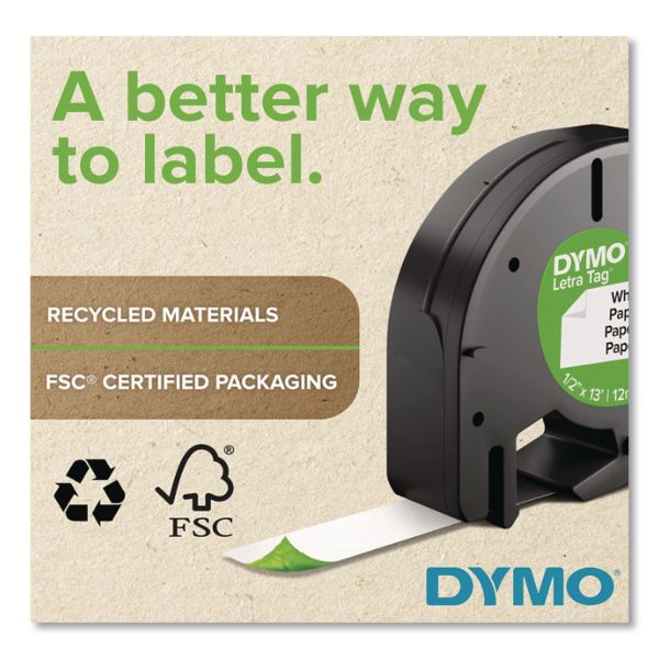 DYMO LetraTag Fabric Iron-On Labels, 0.5" x 6.5 ft, White ...