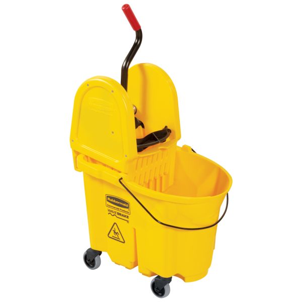 Rubbermaid WaveBrake Bucket/Wringer - Down Press, 35 Quart - Yellow ...