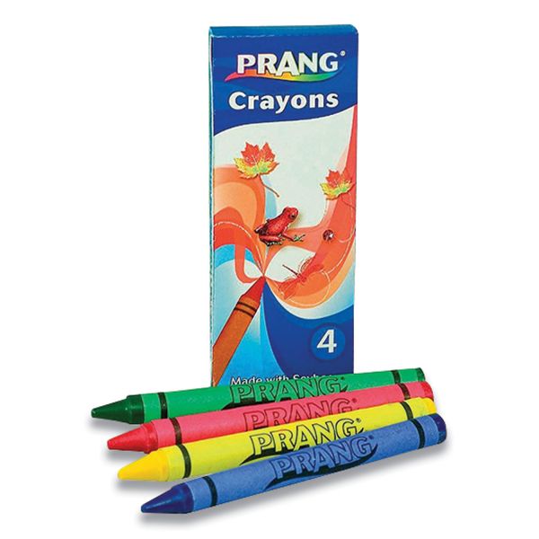 Prang Crayons Made with Soy, 4 Assorted Colors/Pack, 288 Packs/Carton ...