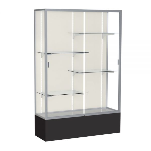 Waddell Spirit 4-Shelf Floor Display Case, 72"H x 48"W x 16"D, Black ...