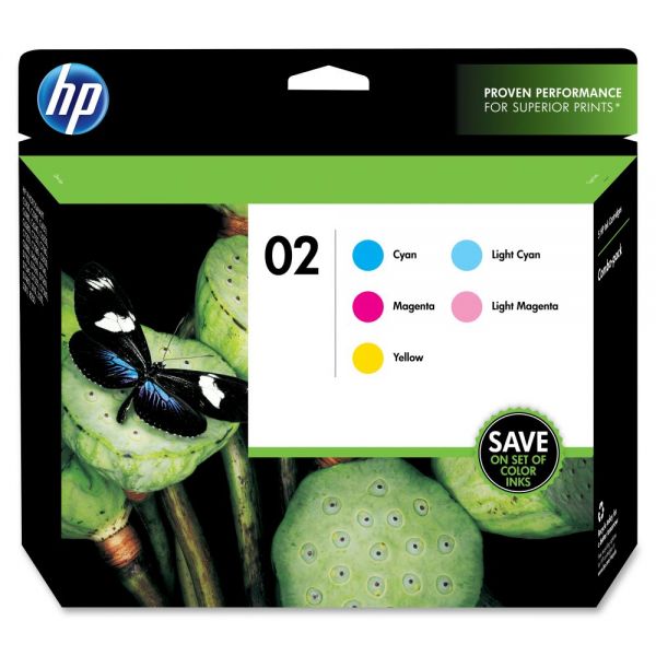 HP 02 Combo Pack Assorted Color Ink Cartridges (CC604FN) | OfficeSupply.com