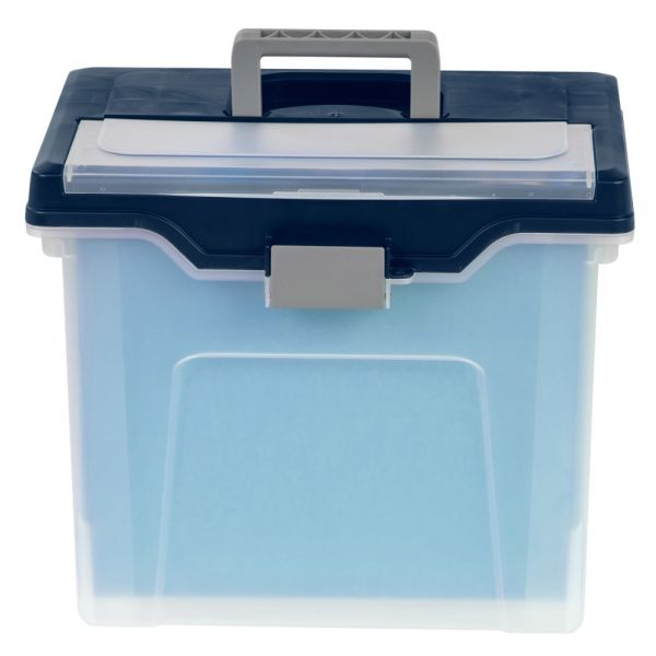 Mobile File Box, Large, Letter Size, 11-5/8"H x 13-13/6"W x 10"D, Clear ...