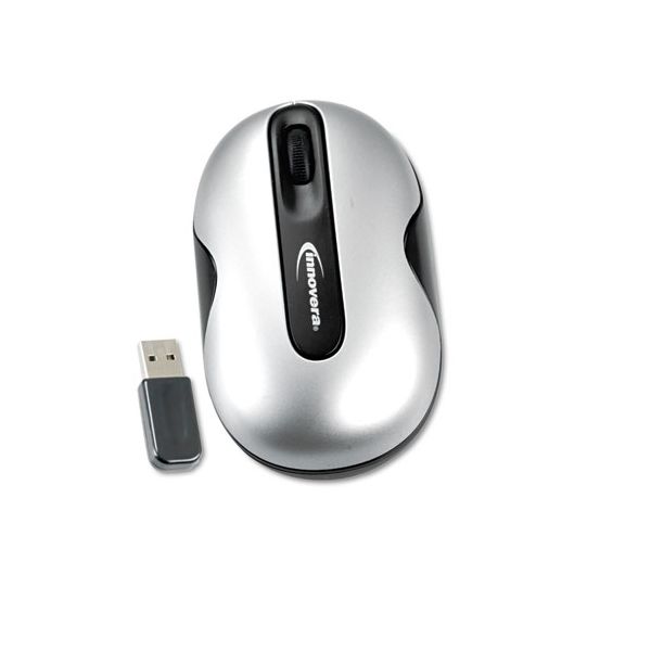 Innovera 3 Button Wireless Laser Mouse w/Storable USB Rcvr, 2.4GHz ...