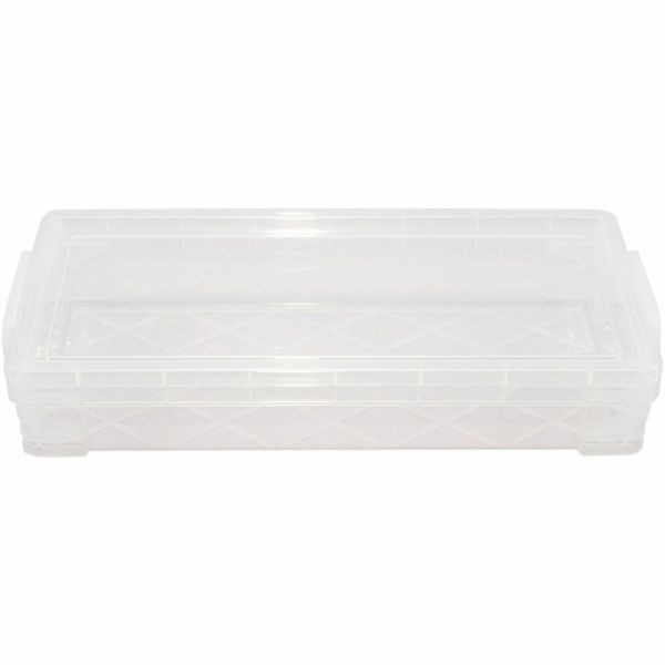 Advantus Super Stacker Pencil Box, 8.25" x 3.75" x 1.5", Clear ...
