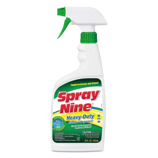 Spray Nine Heavy Duty Cleaner/Degreaser/Disinfectant, Citrus Scent, 22 ...