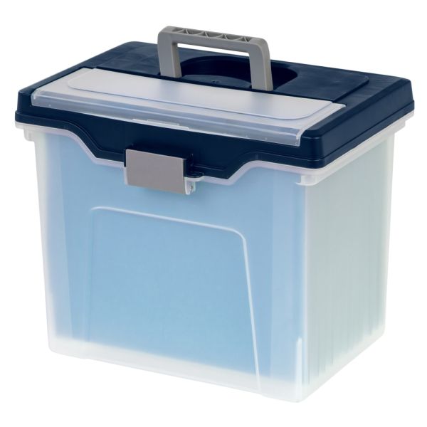 Mobile File Box, Large, Letter Size, 11-5/8"H x 13-13/6"W x 10"D, Clear ...