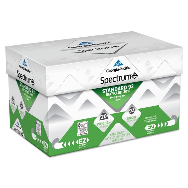 Georgia Pacific Spectrum Recycled Multi-Use Paper, 92 Brightness, 20 lb ...
