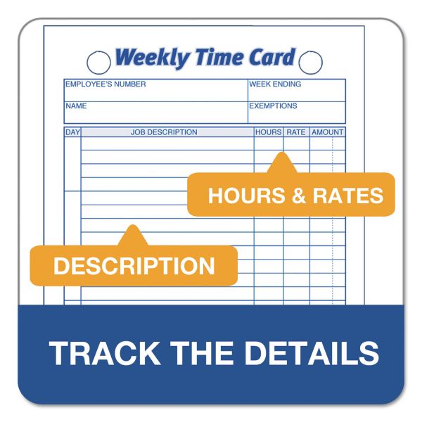 TOPS Weekly Time Cards, Pack Of 100 - TOP3016 | OfficeSupply.com