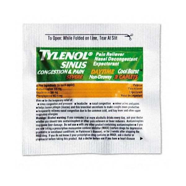 Lil' Drugstore Single-Dose Tylenol Sinus Formula Caplets, 30 Two-Packs ...