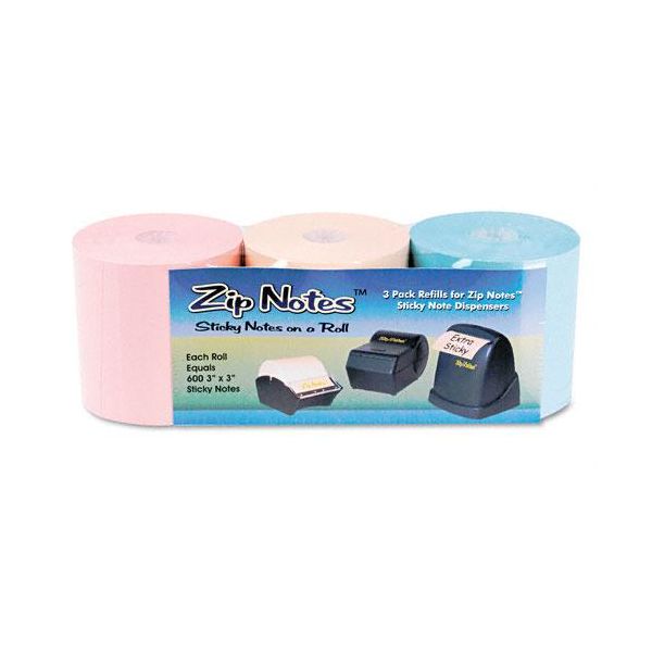 Zip Notes Note Refill Roll 3 Pack, 150 ft., Tan/Pink/Blue ...