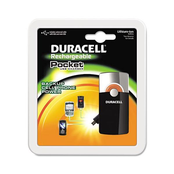 Duracell Pocket Charger, Universal Cable w/USB & Mini-USB ...
